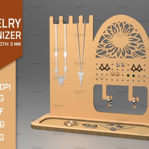 Floral Jewelry Organizer Laser Cut, 3D Earring Stand Lasercut ...