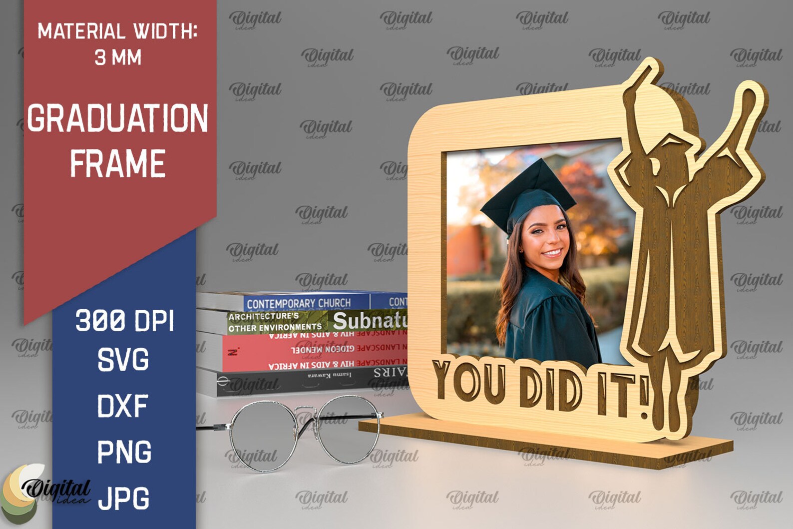 3D Graduation Photo Frames Bundle, Graduate Picture Frame With Stand ...