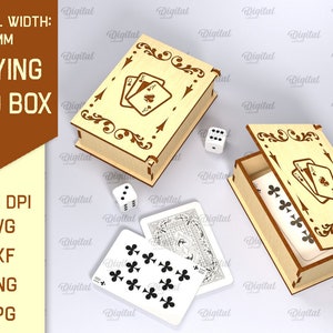 3D Playing Card Boxes Bundle, 3D Laser Cut, Wooden Playing Cards Holder ...