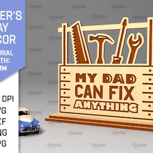 3D Father's Day Decors Bundle, Dad Stand Svg, 3D Laser Cut Home Decor ...