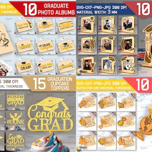 Graduation Laser Cut Mega Bundle, 105 Graduation Lasercut Deisgns, 3D ...