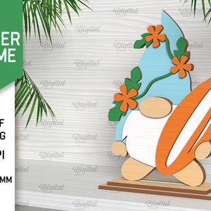 Summer Gnomes Bundle, 3D Gnome Svg Laser Cut, Summer Shelf Sitter ...