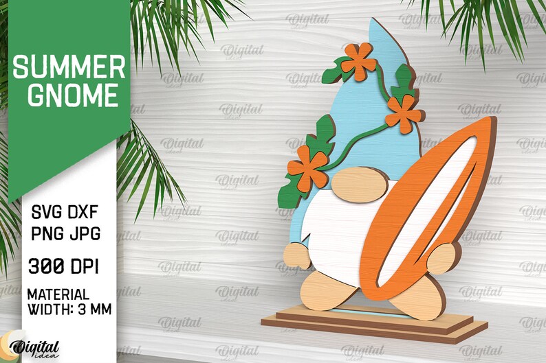 Summer Gnomes Bundle, 3D Gnome Svg Laser Cut, Summer Shelf Sitter ...