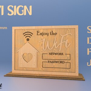 Wifi Sign Lasercut, 3D Wifi Password Tabletop Stand, Personalized Wifi ...