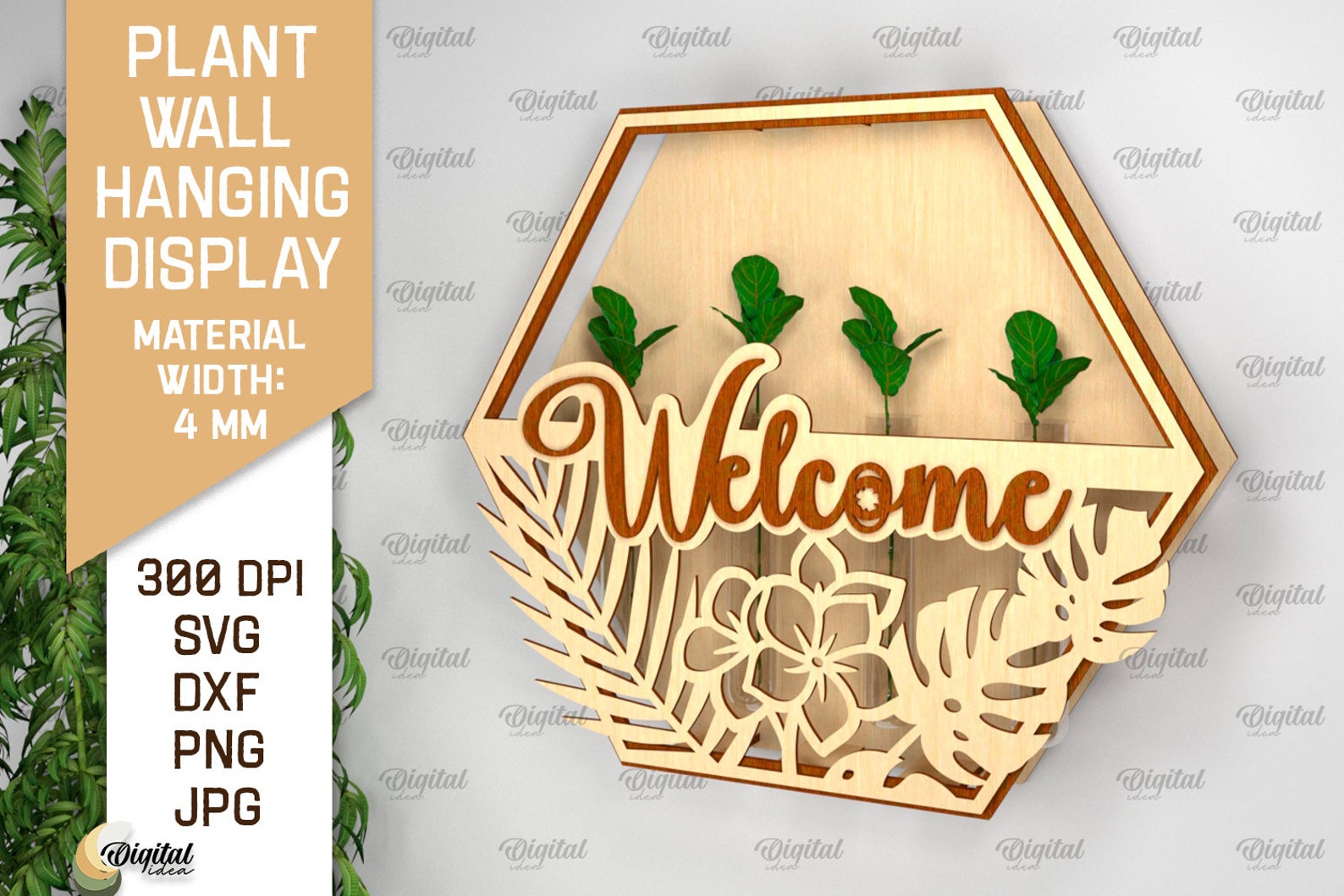 3D Hanging Propagation Station Bundle, Hanging Wall Plant Display Laser ...