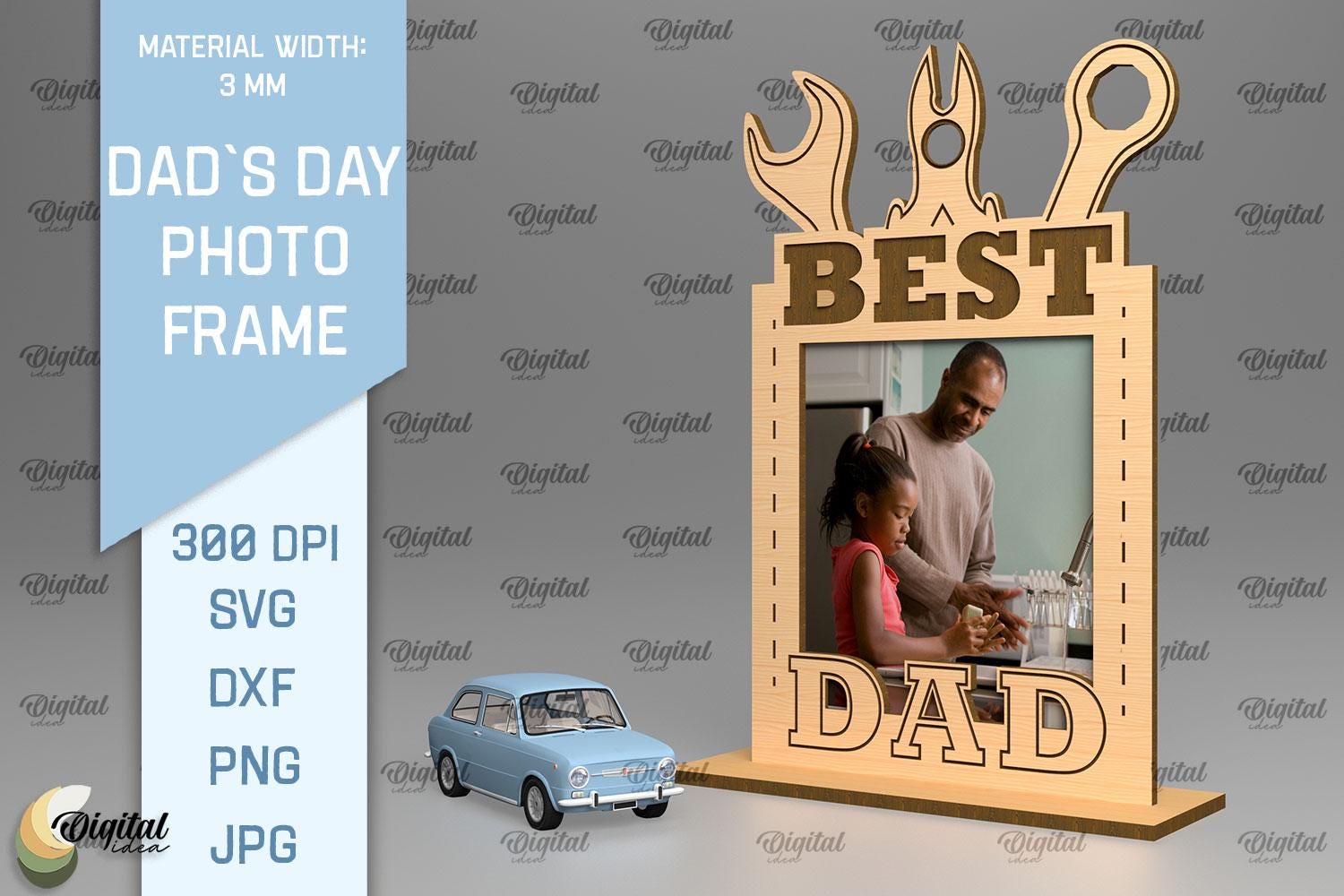 3D Father's Day Photo Frames Bundle, Dad Picture Frame Stand Laser Cut ...