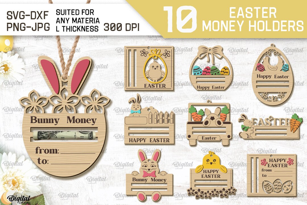 3D Easter Money Holders Bundle, Banknote Holder Lasercut, Easter Money ...