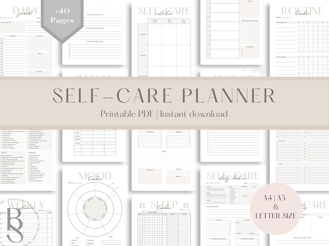 Self Care Workbook Self Care Journal Wellness Planner Self Care ...
