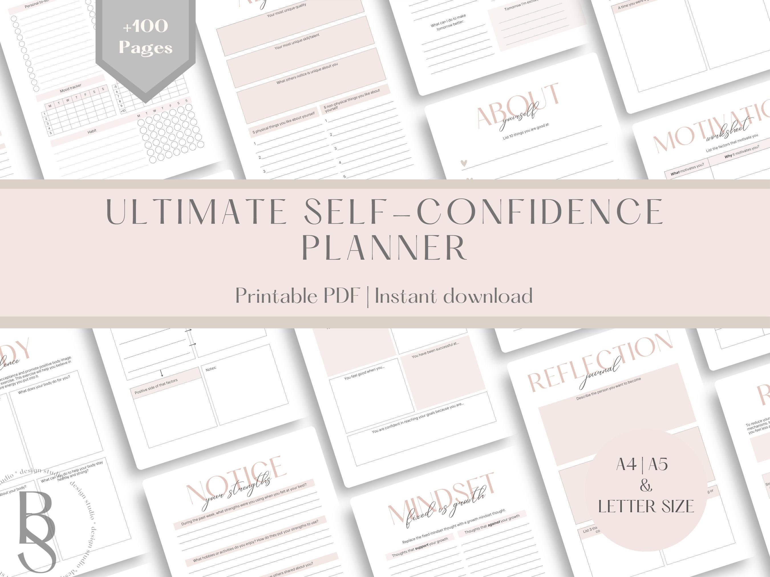 Self Confidence Planner Self Confidence Printable Self Confidence ...