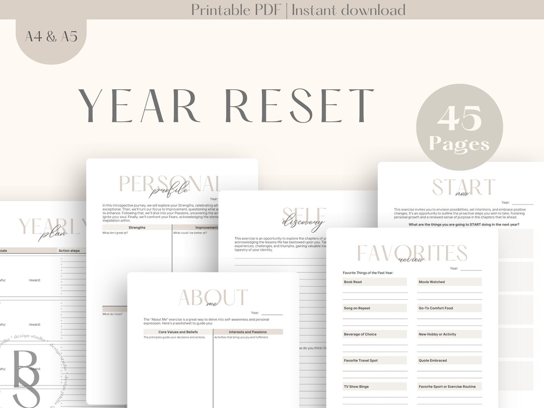 Life Audit Workbook Printable, 2025 Goal Setting, Self-reflection, Life ...