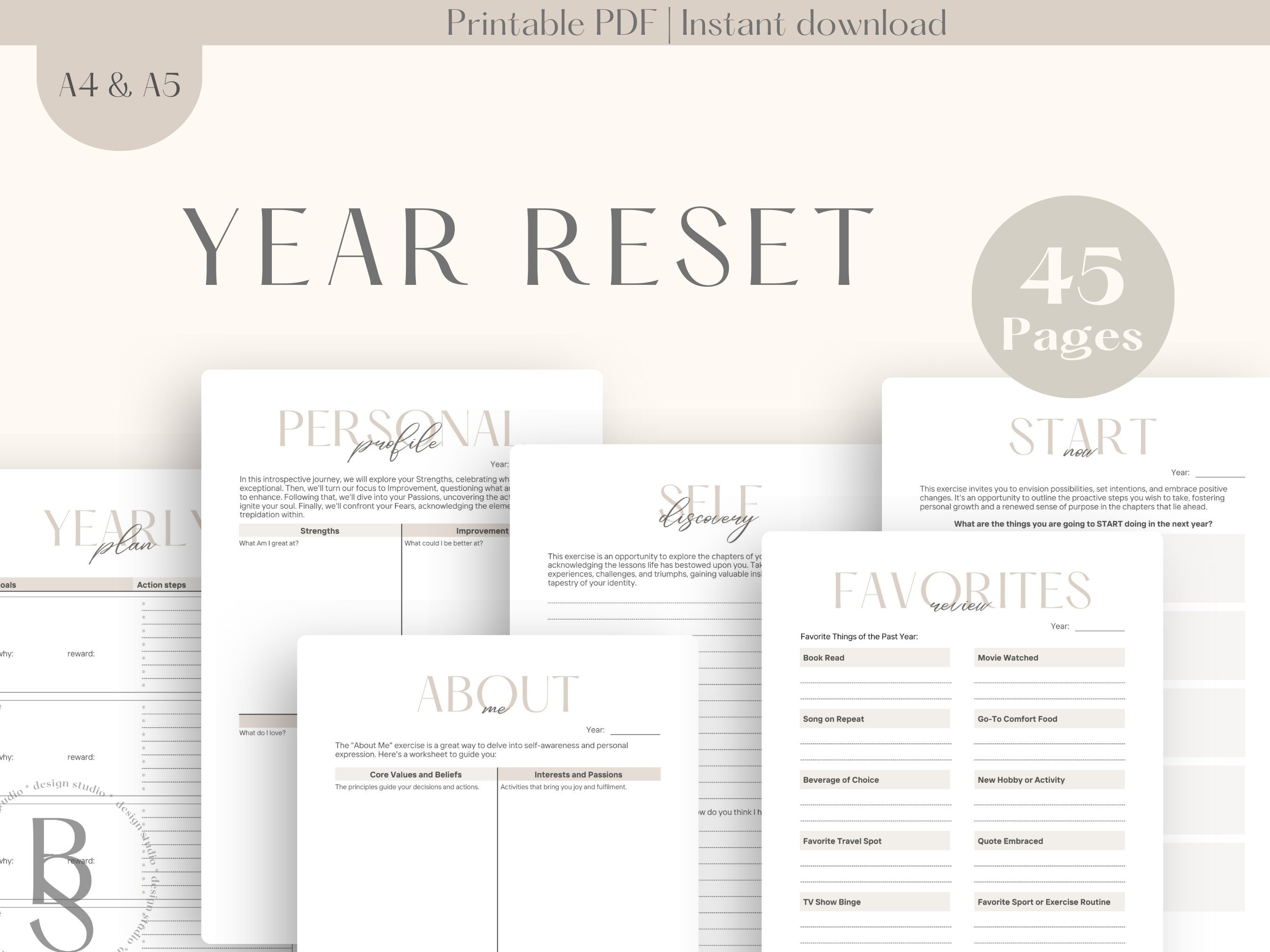 Life Audit Workbook Printable, 2025 Goal Setting, Self-reflection, Life ...