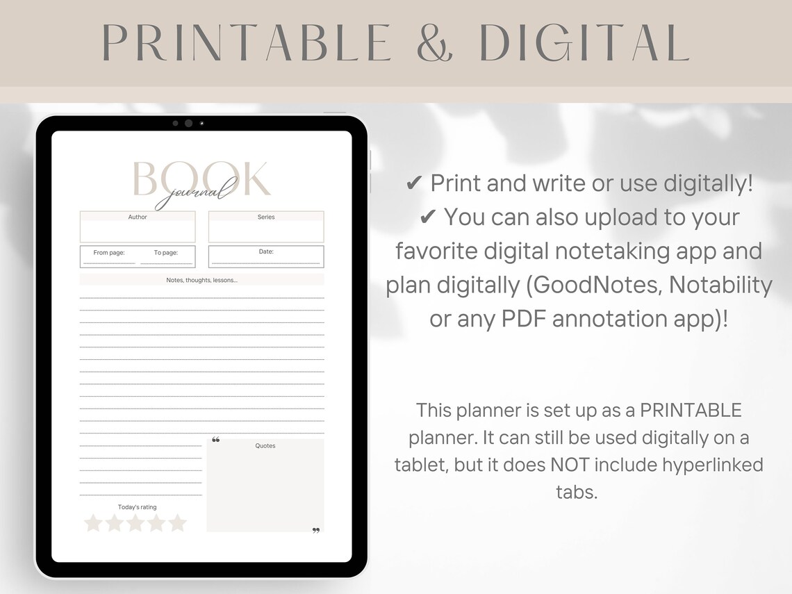 Reading Planner Printable | Printable Reading Journal | Book Planner ...