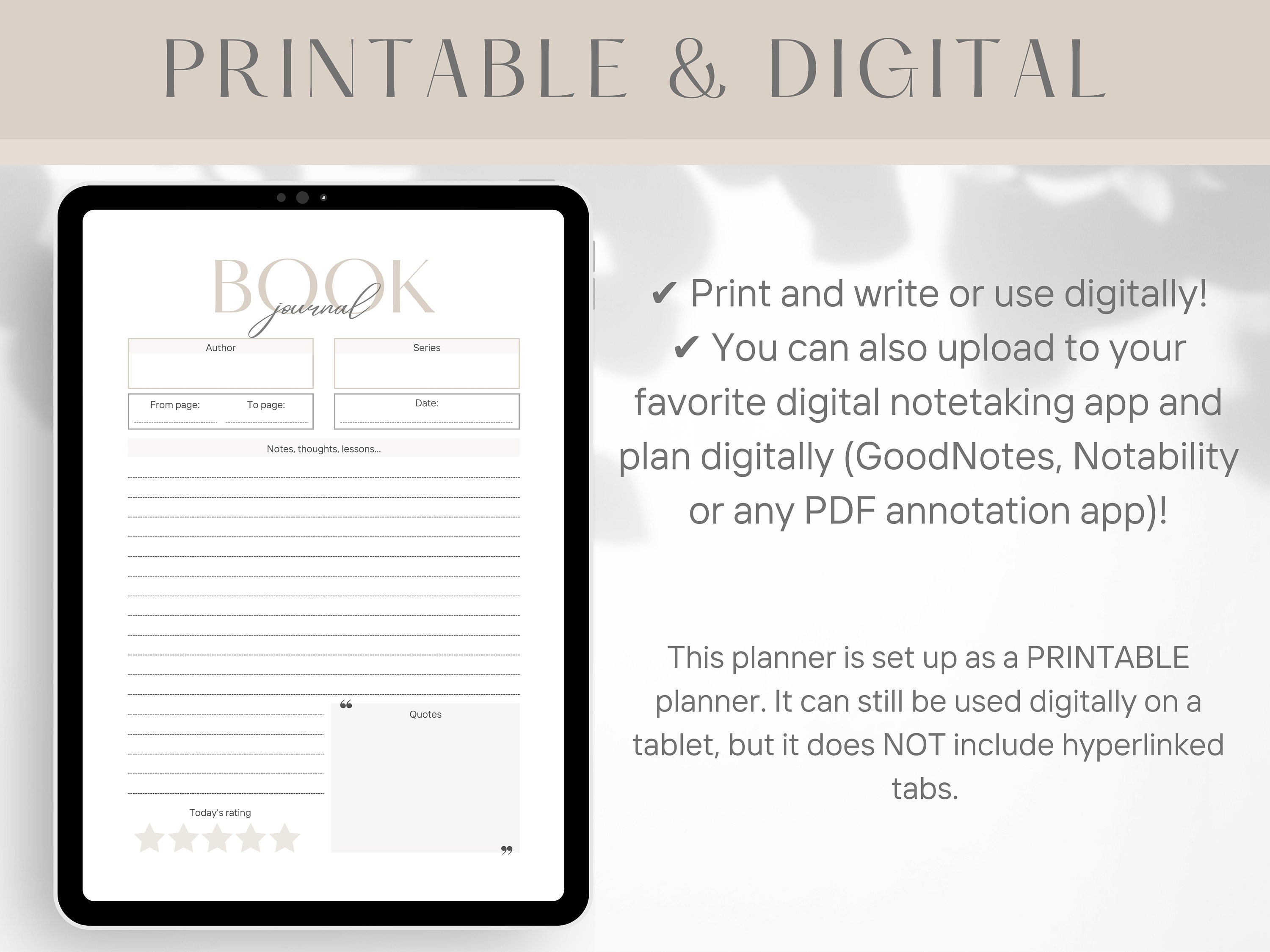 Reading Planner Printable | Printable Reading Journal | Book Planner ...