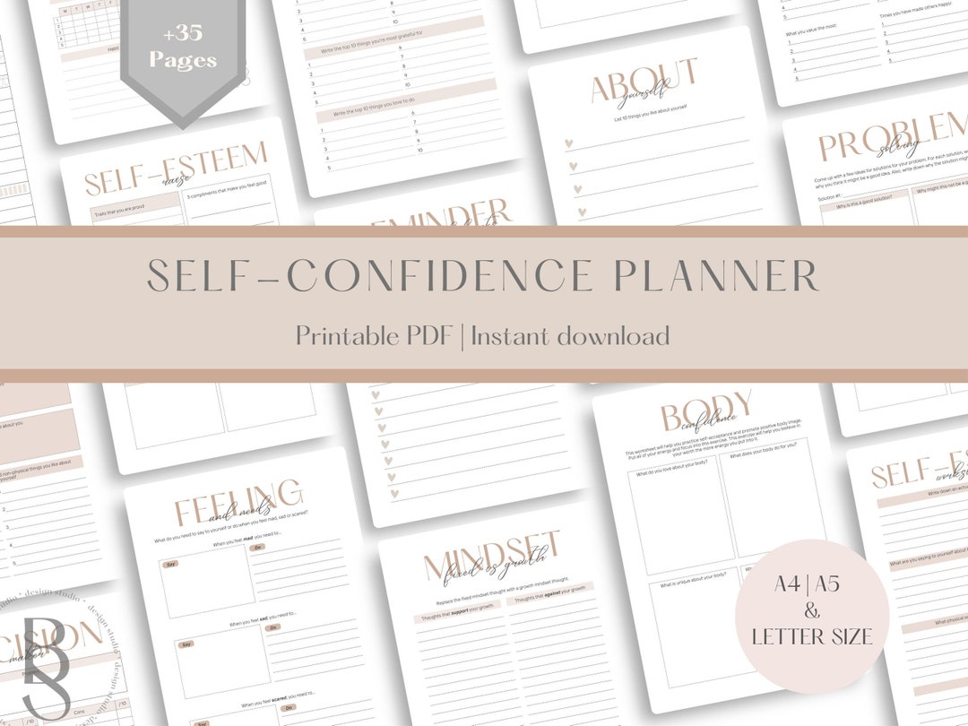 Self Confidence Planner | Self Confidence Printable | Self Confidence ...