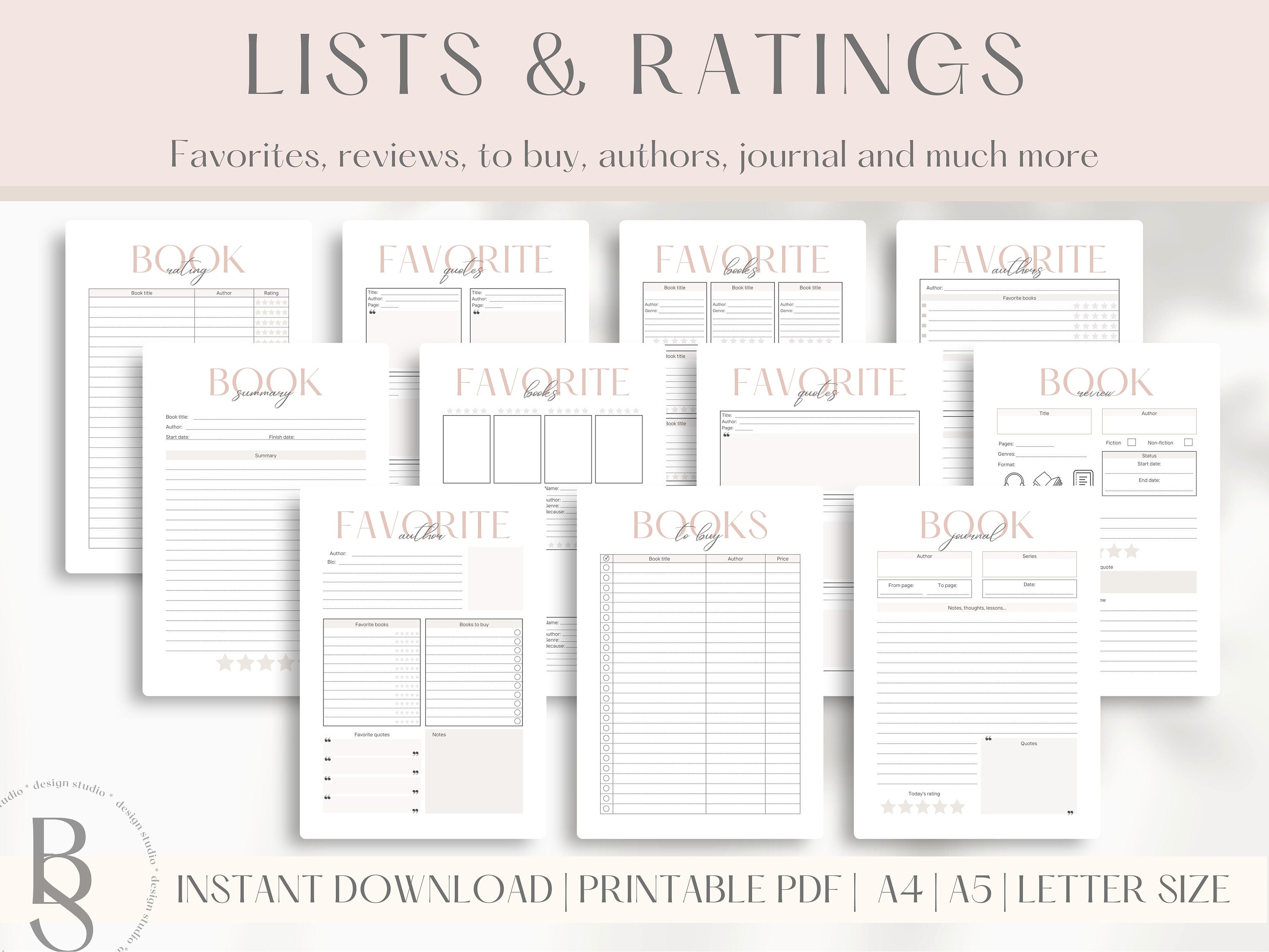 Reading Planner Printable Printable Reading Journal Book Planner ...