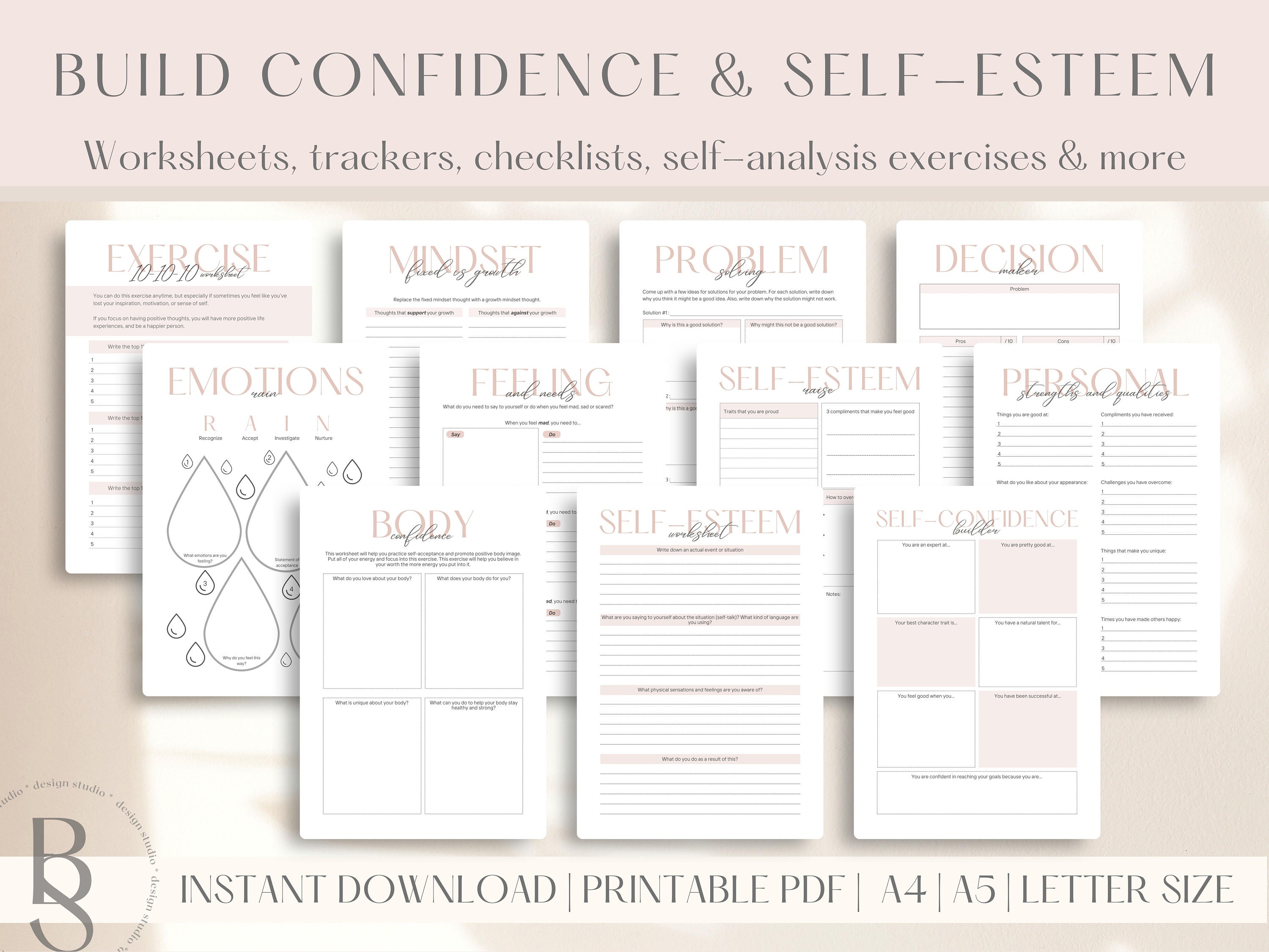 Self Confidence Planner Self Confidence Printable Self Confidence ...