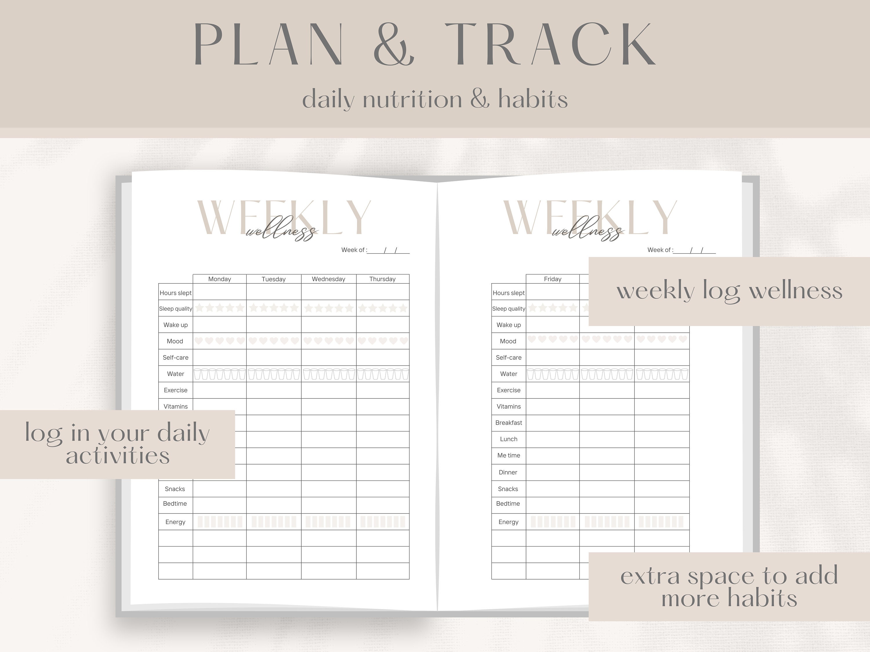 Self Care Workbook Self Care Journal Wellness Planner Self Care ...