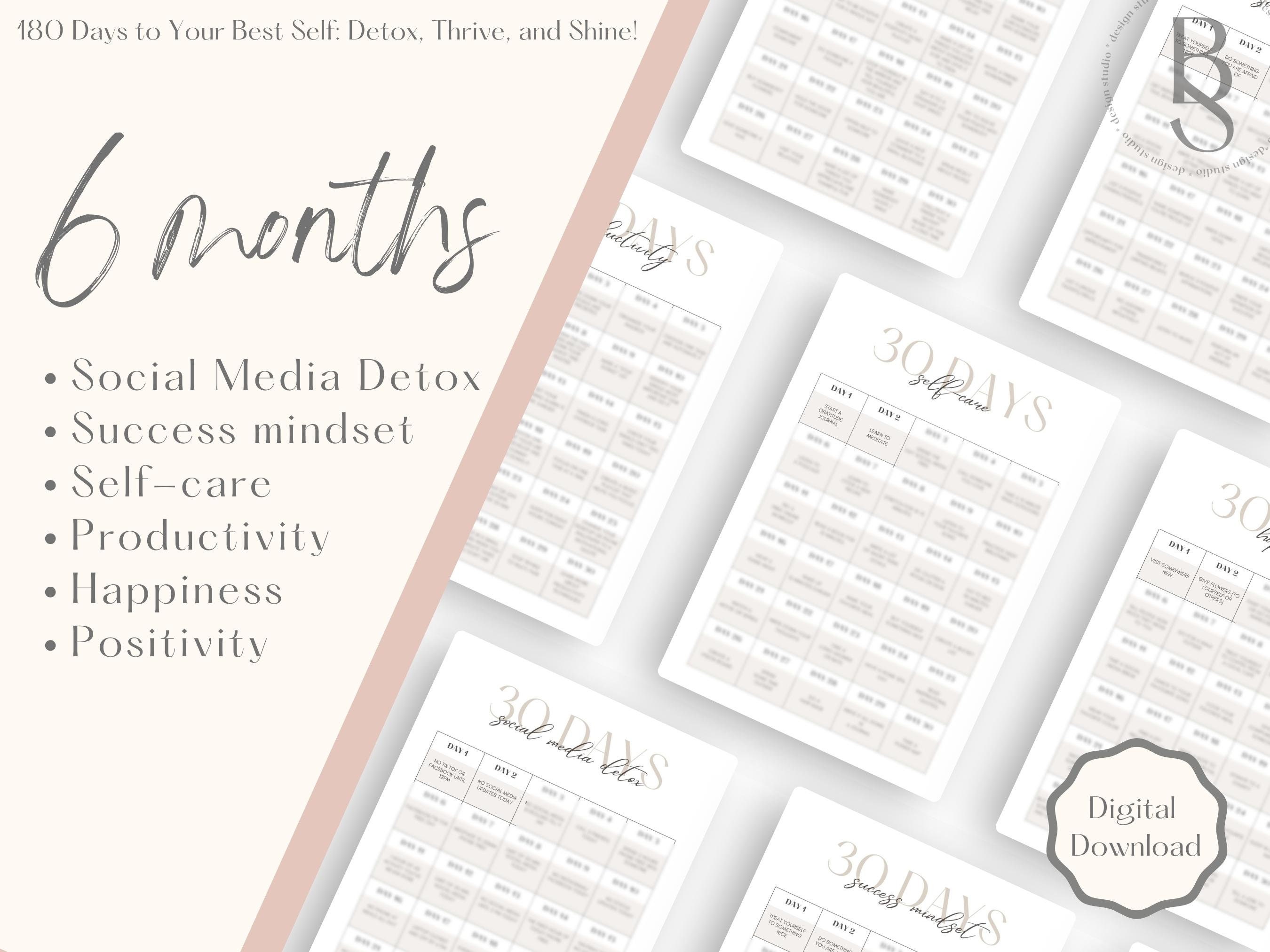 Printable 30 Days Challenge Pages: Transform Your Life With Social ...
