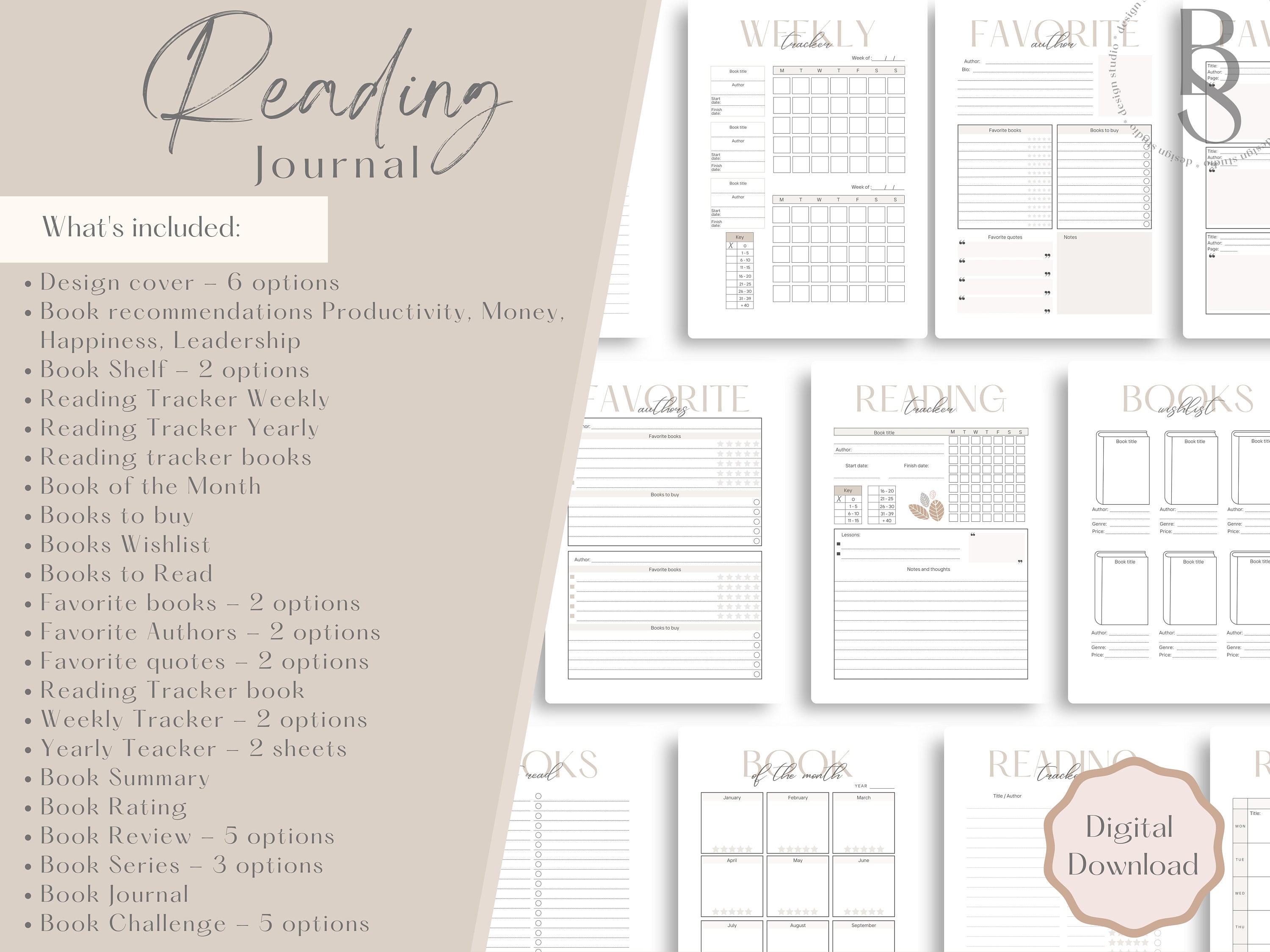 Reading Planner Printable | Printable Reading Journal | Book Planner ...