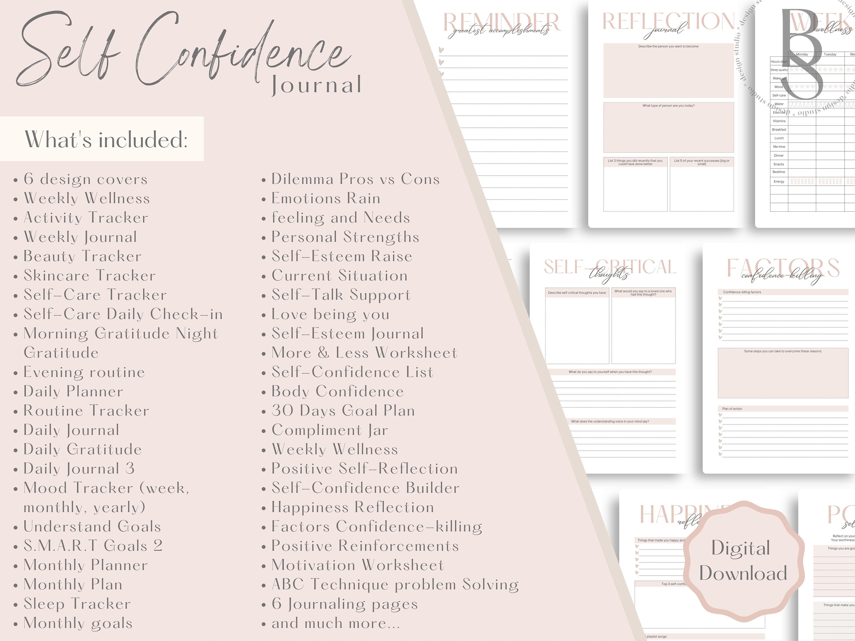 Self Confidence Planner Self Confidence Printable Self Confidence ...
