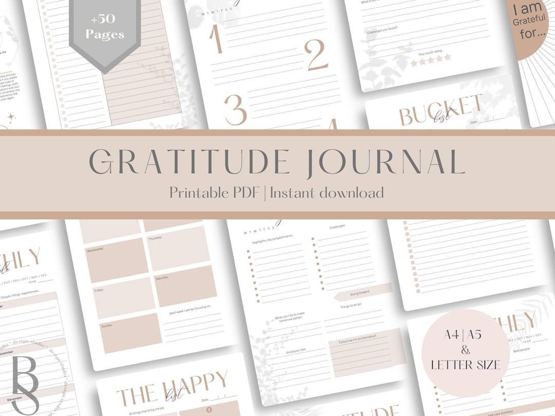 Gratitude Journal Printable Bundle Gratitude Journal Printable ...