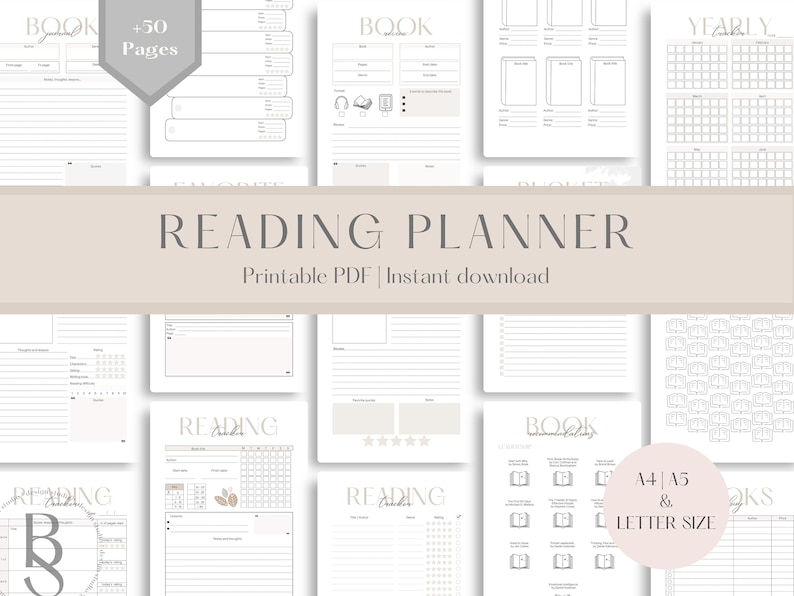 Reading Planner Printable | Printable Reading Journal | Book Planner ...