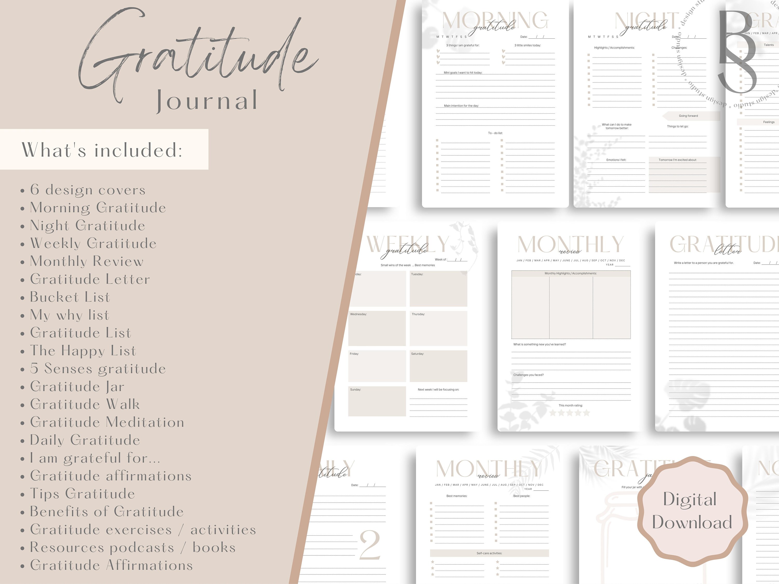 Gratitude Journal Printable Bundle Gratitude Journal Printable ...