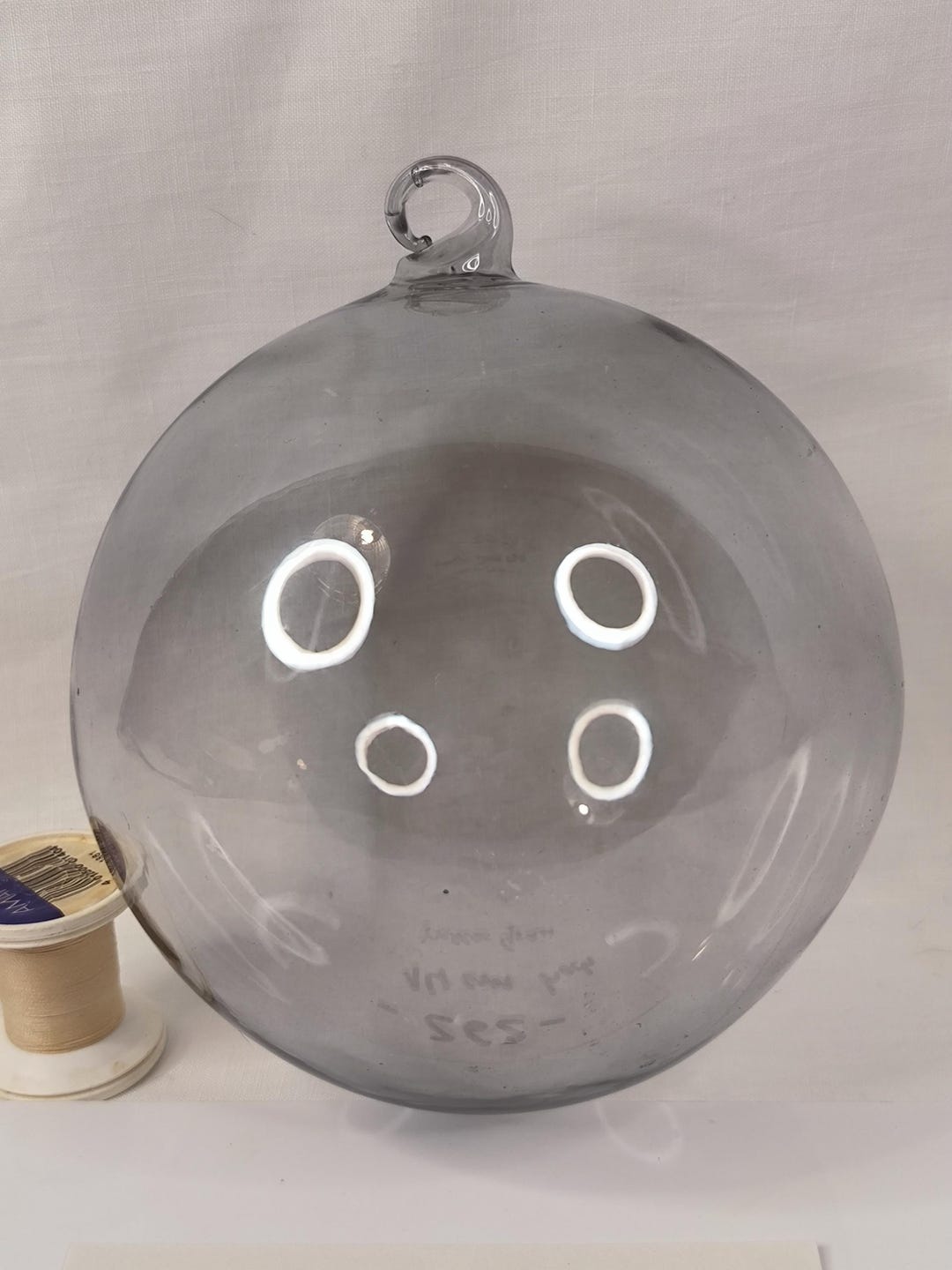 Mouth-blown Large Glass Balls in Light Shimmering Grey for Hanging - Etsy