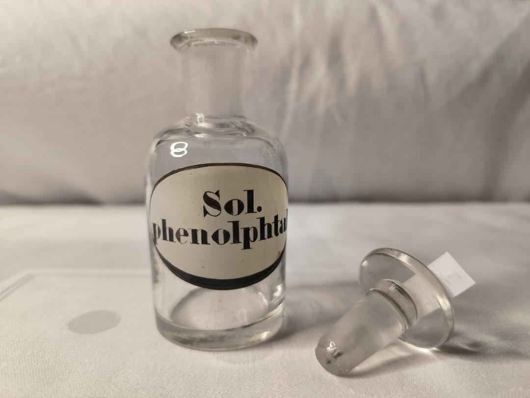 1900 "solphenolphat" Apothecary Glass Bottle With Lid Apothecary ...