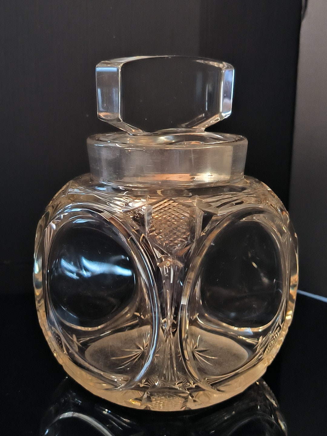 A Dream of Crystal Baccara Glass Lid Can With Ground Closure Very Heavy ...