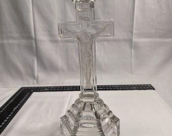 Red and Dark Brown Ceramic Glass Cross Candle Holder Holy Water Wall ...