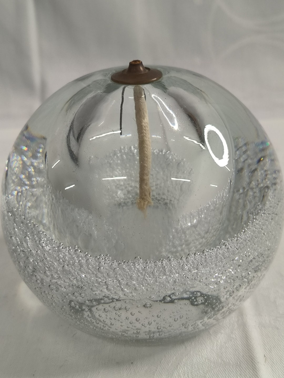 Large Paperweight and Oil Lamp Faceted Glass - Etsy