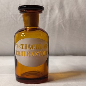 1900 "carbon Tetrachloride" Apothecary Bottle With Lid Glass Enamel - Etsy