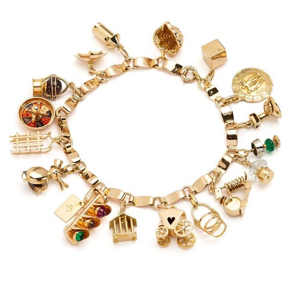 Gold Charm Bracelet - Etsy