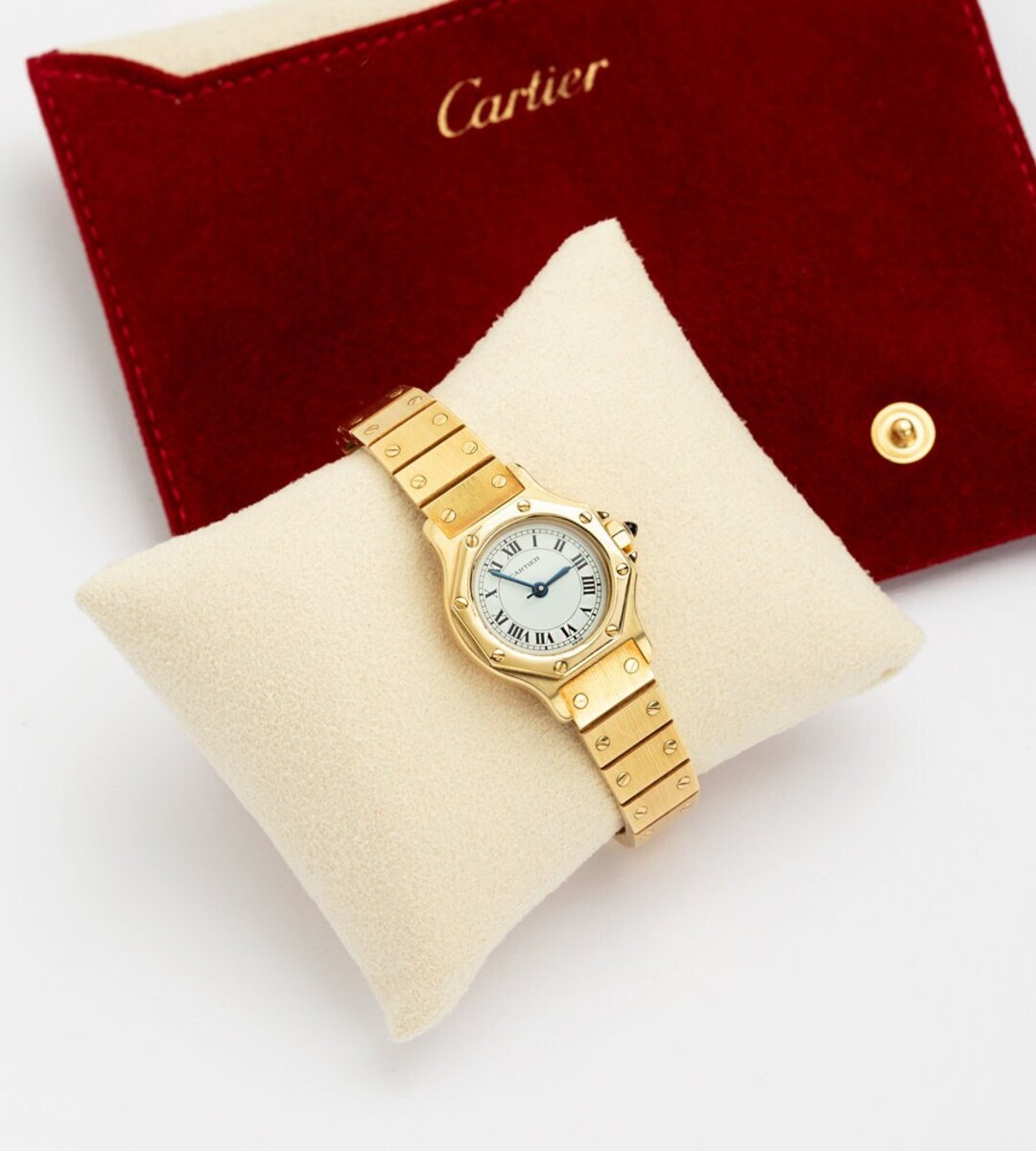 Original Cartier Watch 18K Gold Ladies Cartier Watch Santos Ronde ...