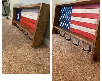 American Flag Hat Rack, Hat Rack, Flag Display, American Flag, Flag ...