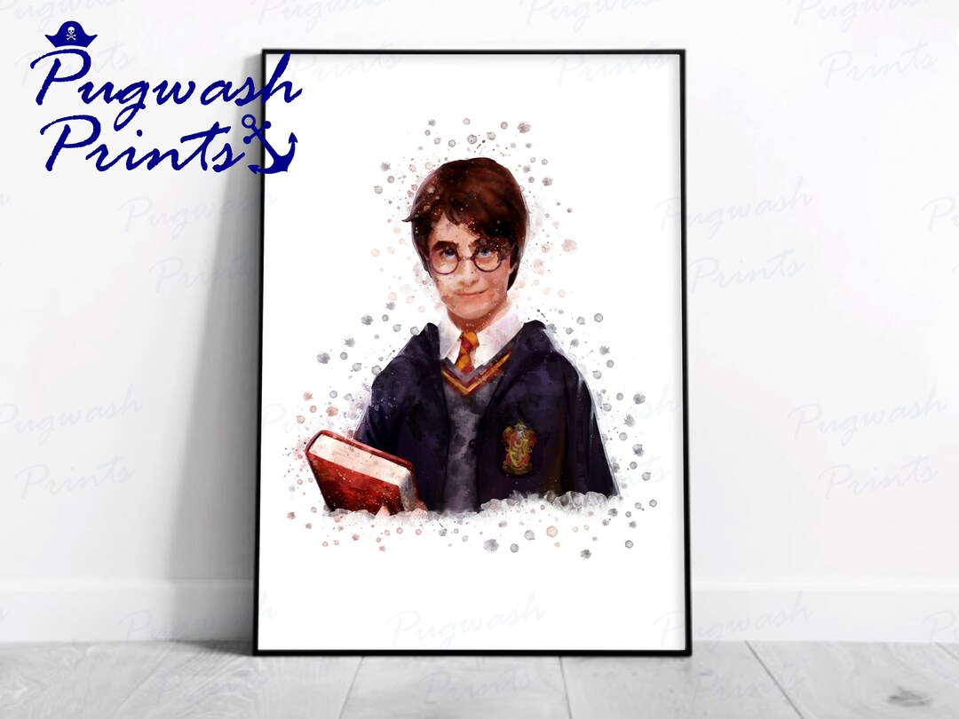 Magic Wizard Print 'HARRY POTTER' Watercolour Splash - Etsy
