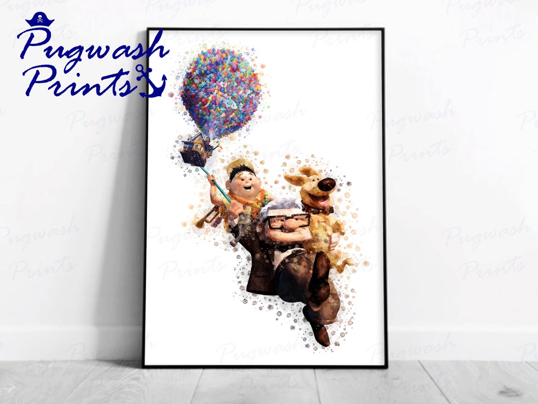 Disney Pixar 'UP BALLOON FLYING' Character Print - Etsy
