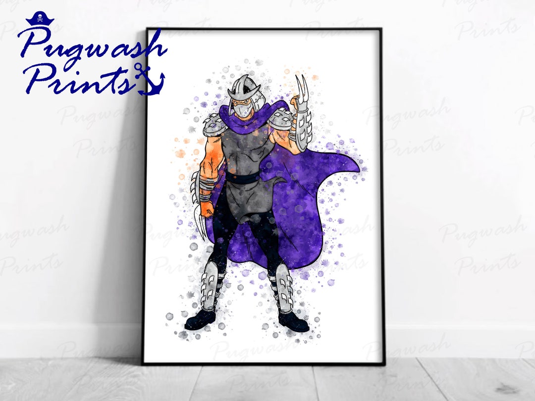 Teenage Mutant Ninja Turtles Print 'SHREDDER' Character Watercolour ...