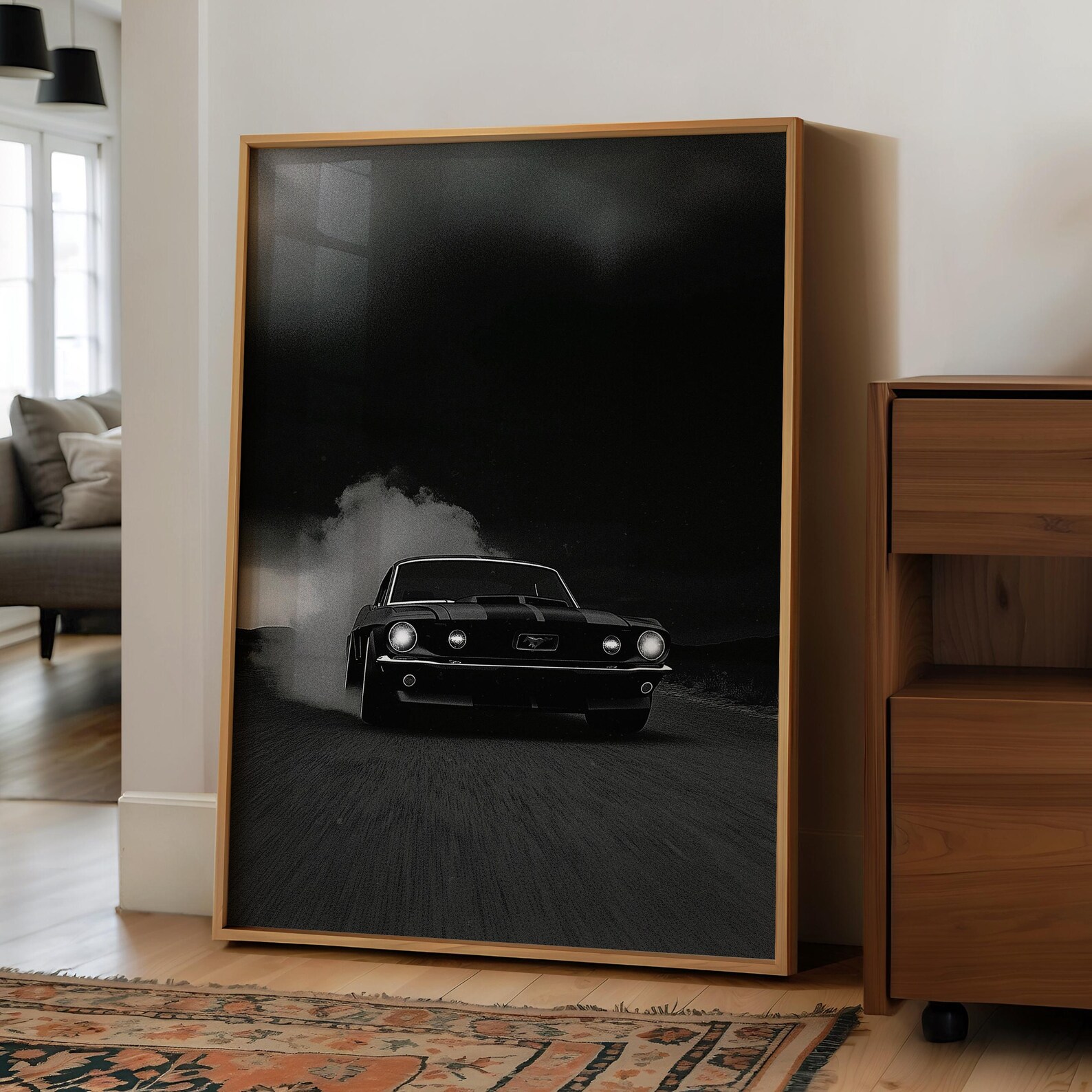Ford Mustang Art Print Vintage Mustang 60s Wall Art Old Timer Poster ...