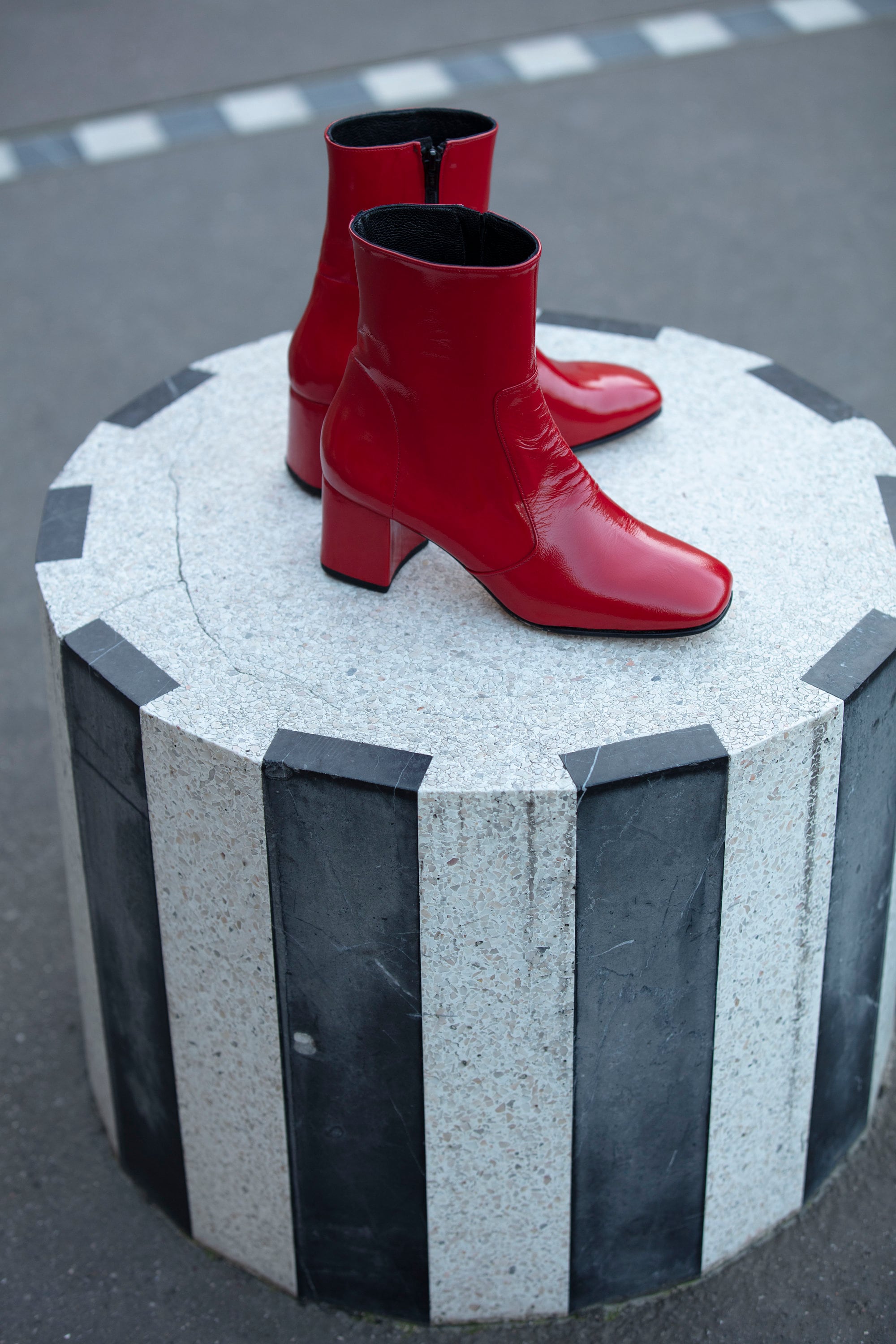 Red Patent Leather Handmade Boot - Etsy