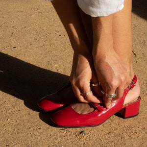 Red Mary Jane Shoes / Leather Mary Jane / Mary Jane Wedding Shoes ...