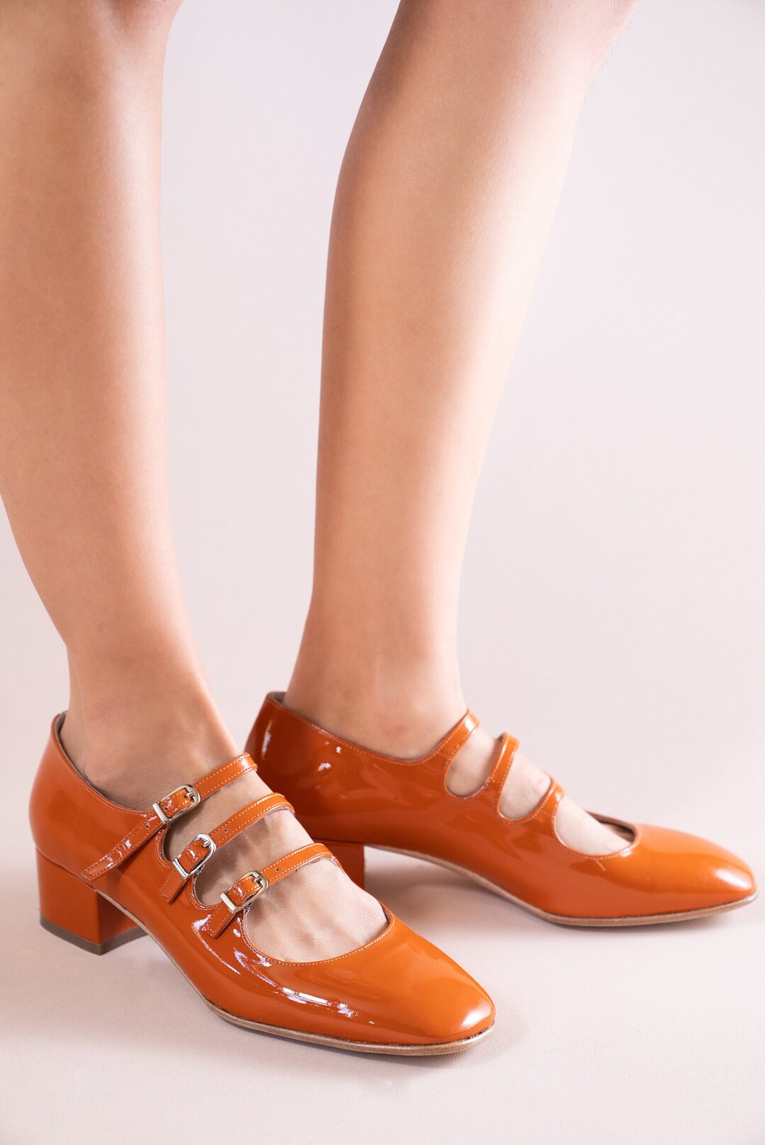 Orange Patent Leather Mary Jane Shoes - Etsy