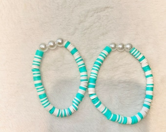 Breezy Bae Bracelet Preppy Blue Clay Bead Bracelet - Etsy