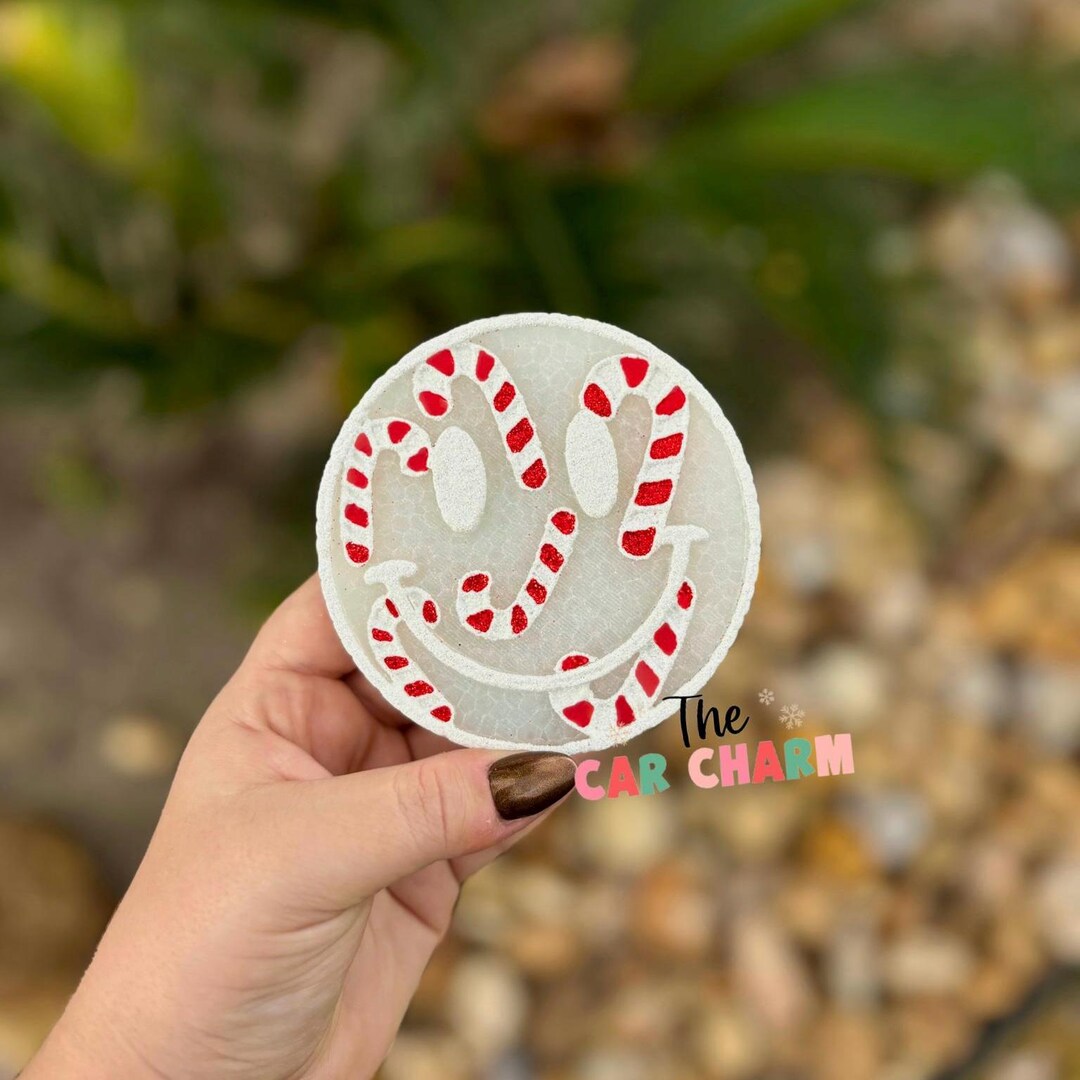 Candy Cane Smiley Face Freshie Car Freshie Christmas Car Air Freshener ...
