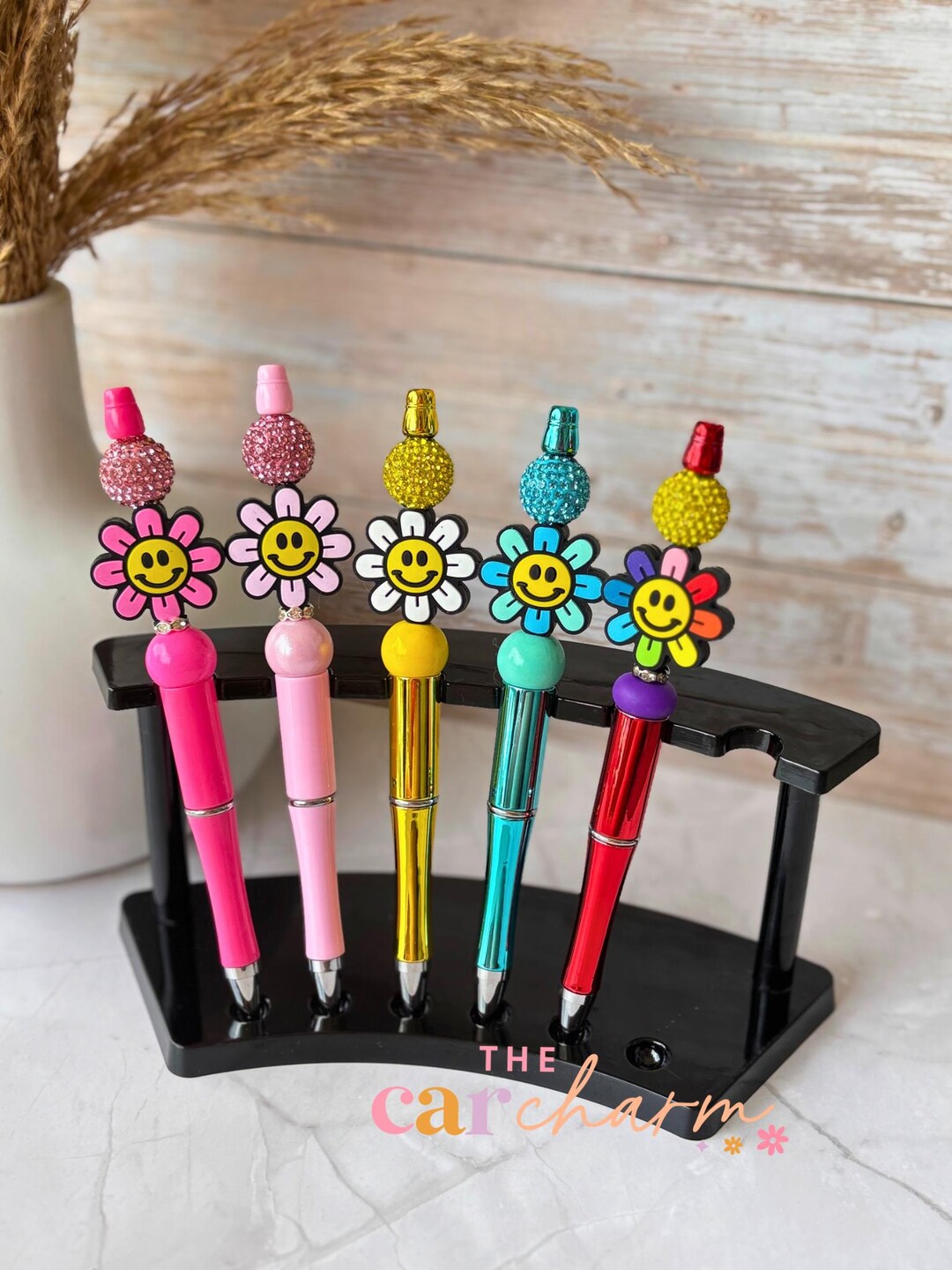 Beaded Pen | Daisy Flower Pen | Cute Desk Accessory | Beaded Ink Pen ...