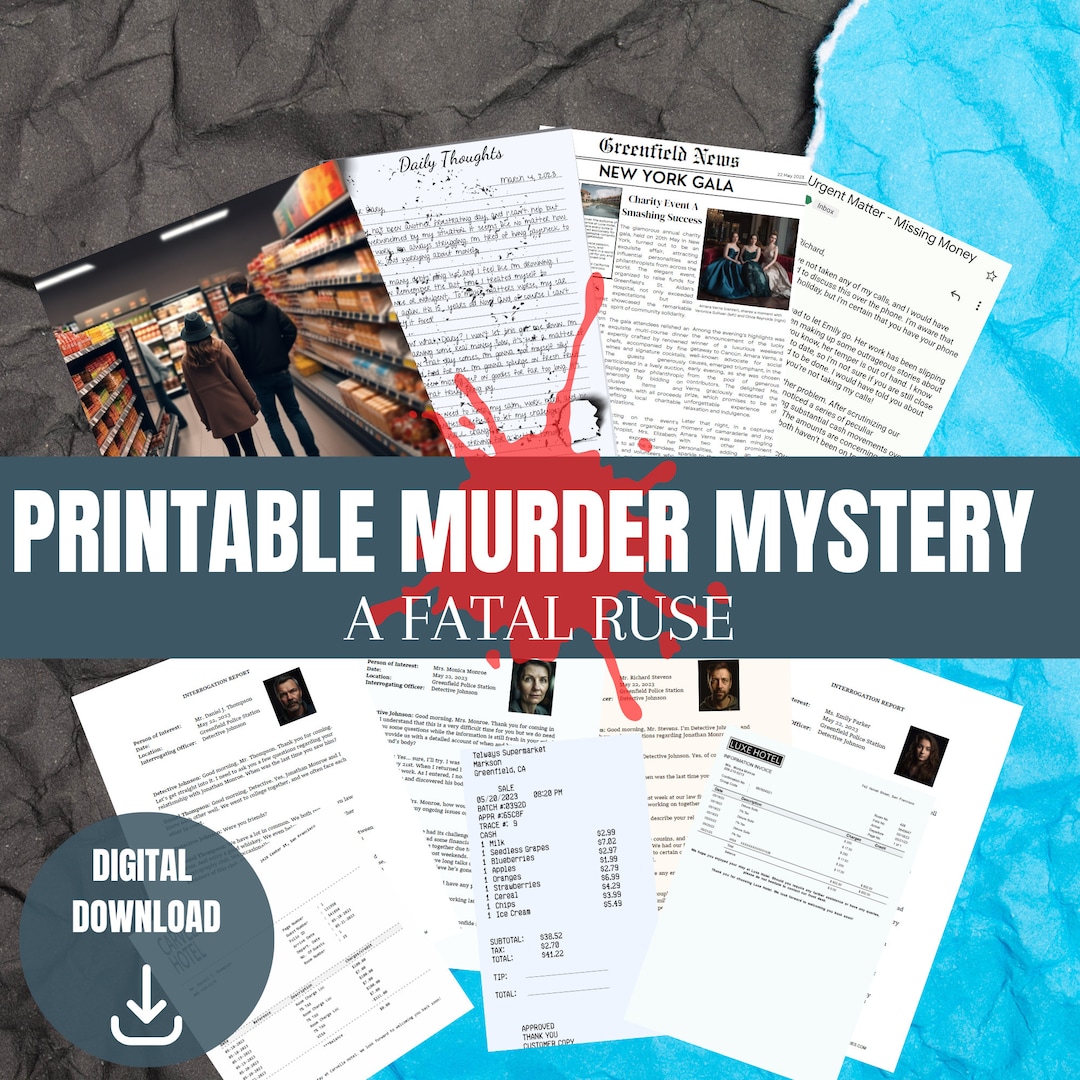 Printable Murder Mystery Case File Digital Download - Etsy