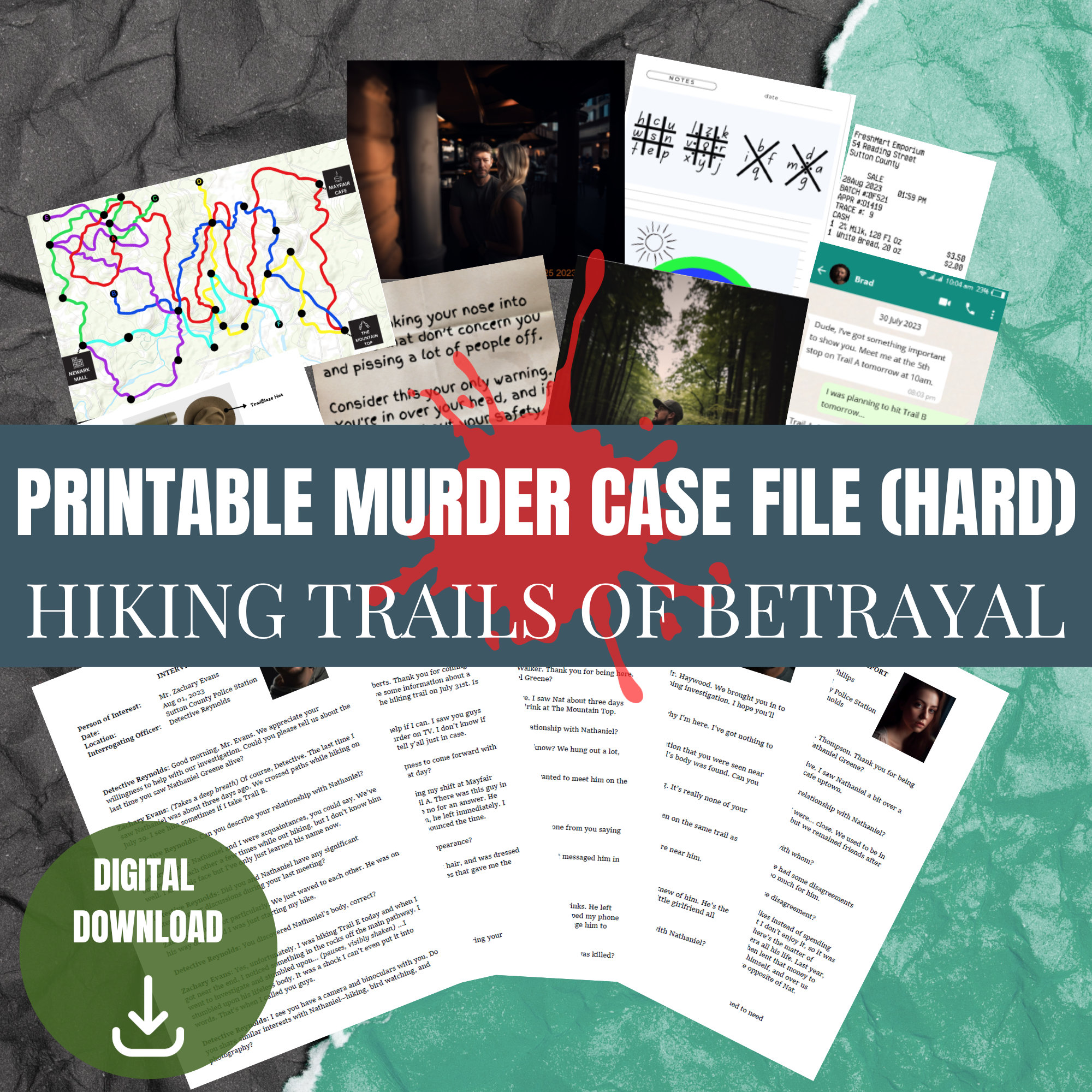 Printable Murder Mystery Case File Hard - Digital Download, Detective ...