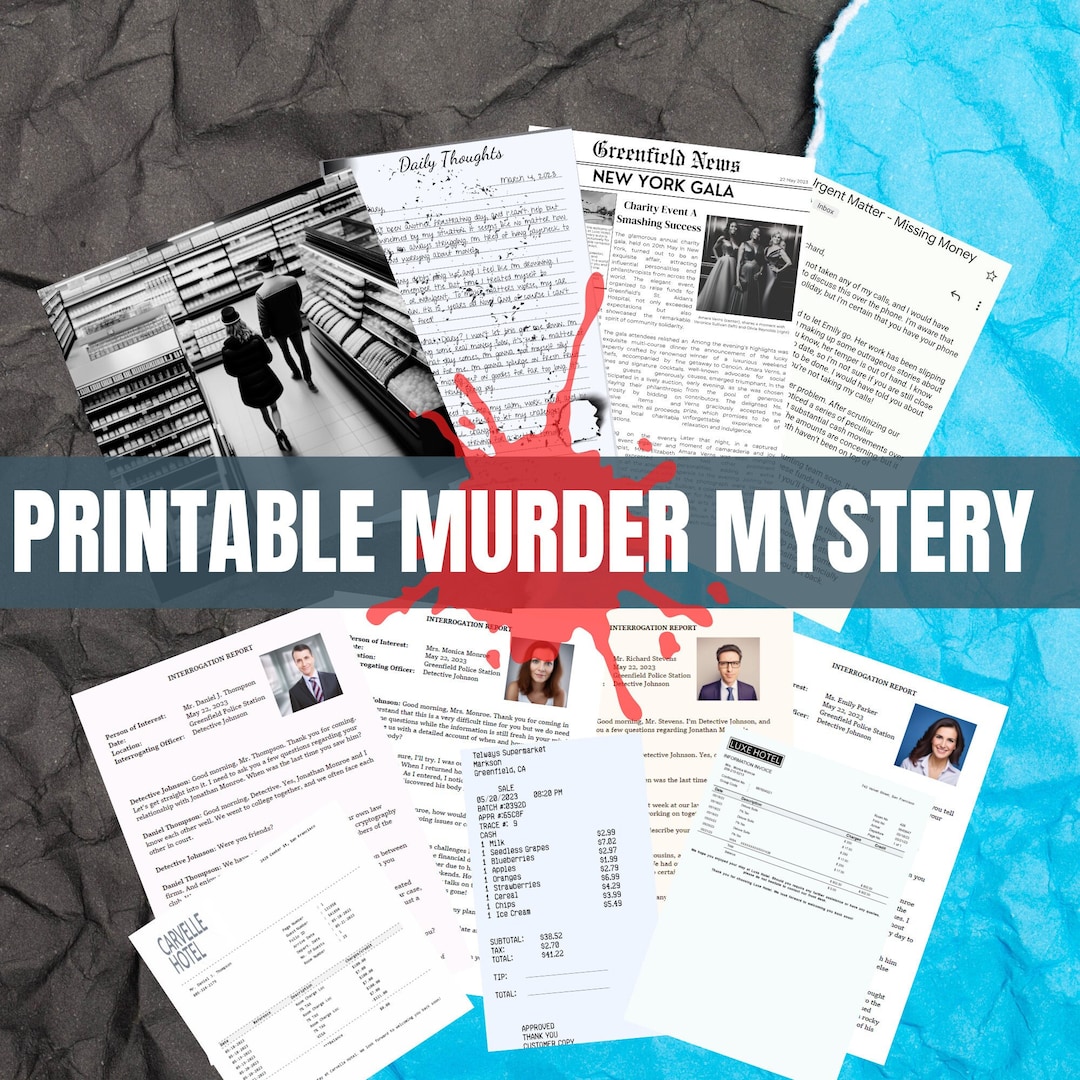 Printable Murder Mystery Case File Digital Download - Etsy Australia