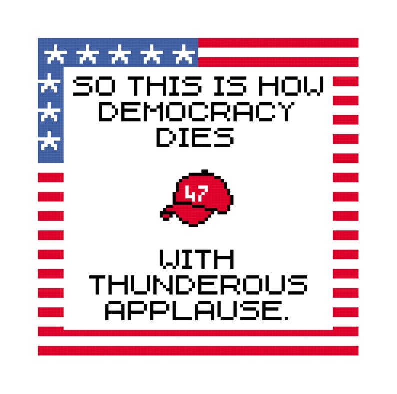 So This is How Democracy Dies Cross Stitch Pattern Pdf - Etsy